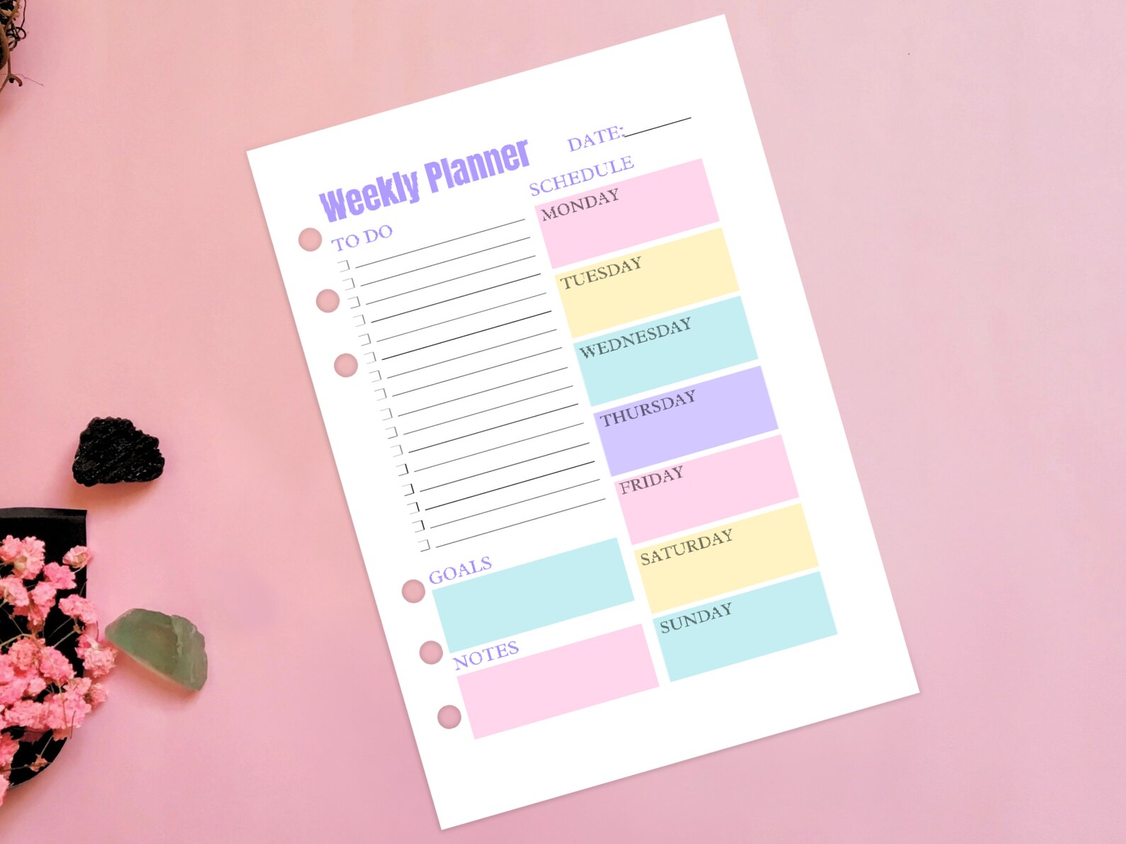 Cute Printable Daily Planner Printable Weekly Planner Printable Cute Printable Daily Planner Printable Weekly Planner Printable