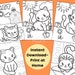 Cat Coloring Pages for Kids, Kitten Coloring Pages, Cat Birthday Favor ...