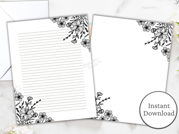 Stationery Paper Black And White Lined