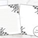 Black and White Floral Lined Paper, Printable Stationery Paper, Journal ...