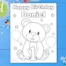 Bear Theme Birthday Activity Sheet, Teddy Bear Coloring Page, Birthday ...