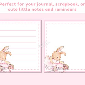 Ballet Printable Memo Pad, Bunny Memo Sheets, Cute Printable Notepad ...