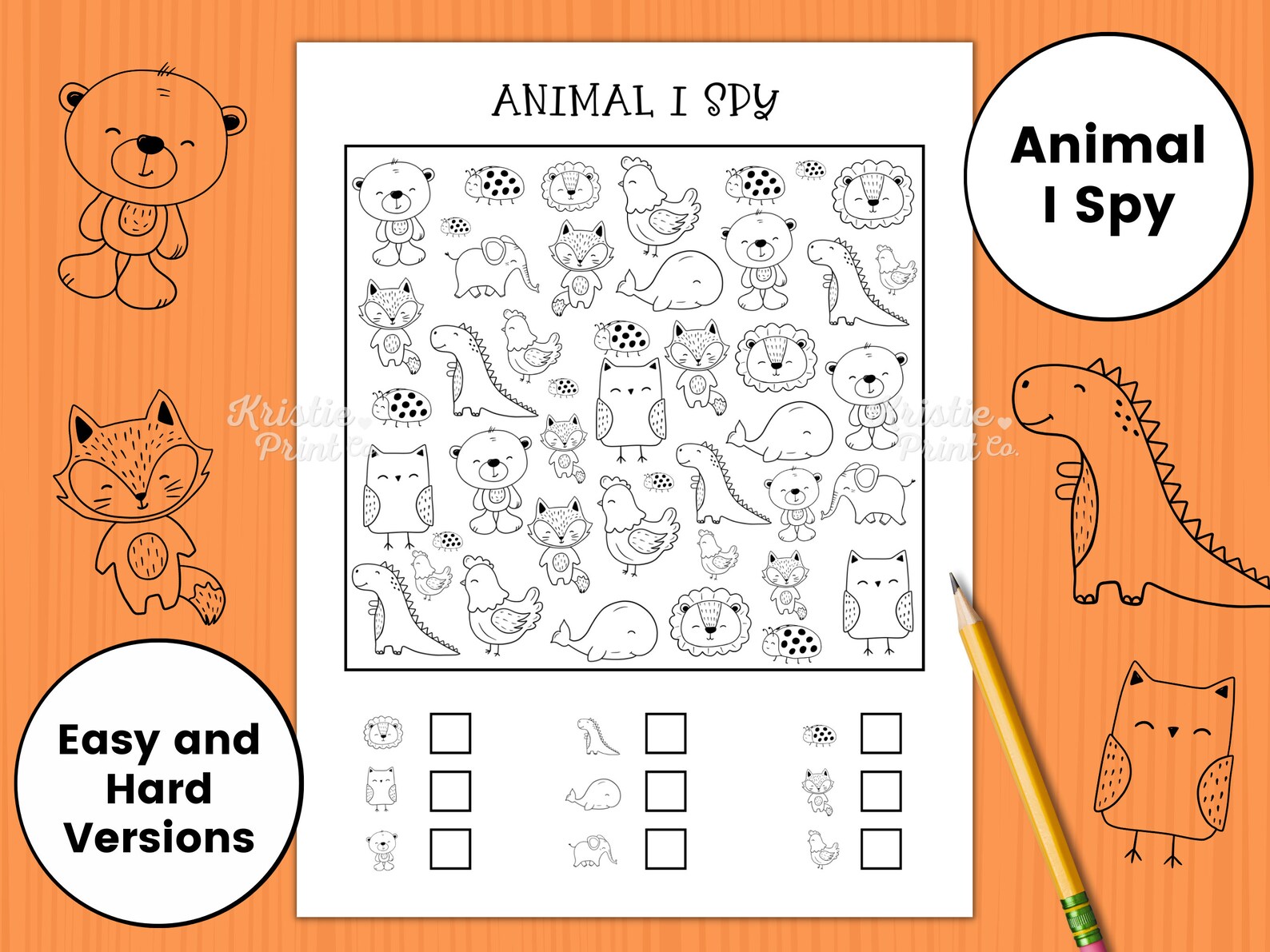 I Spy Animals, I Spy Worksheet, Printable Activity Sheet, I Spy ...