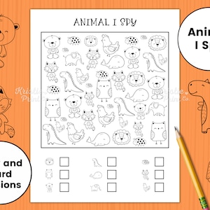 I Spy Animals, I Spy Worksheet, Printable Activity Sheet, I Spy ...
