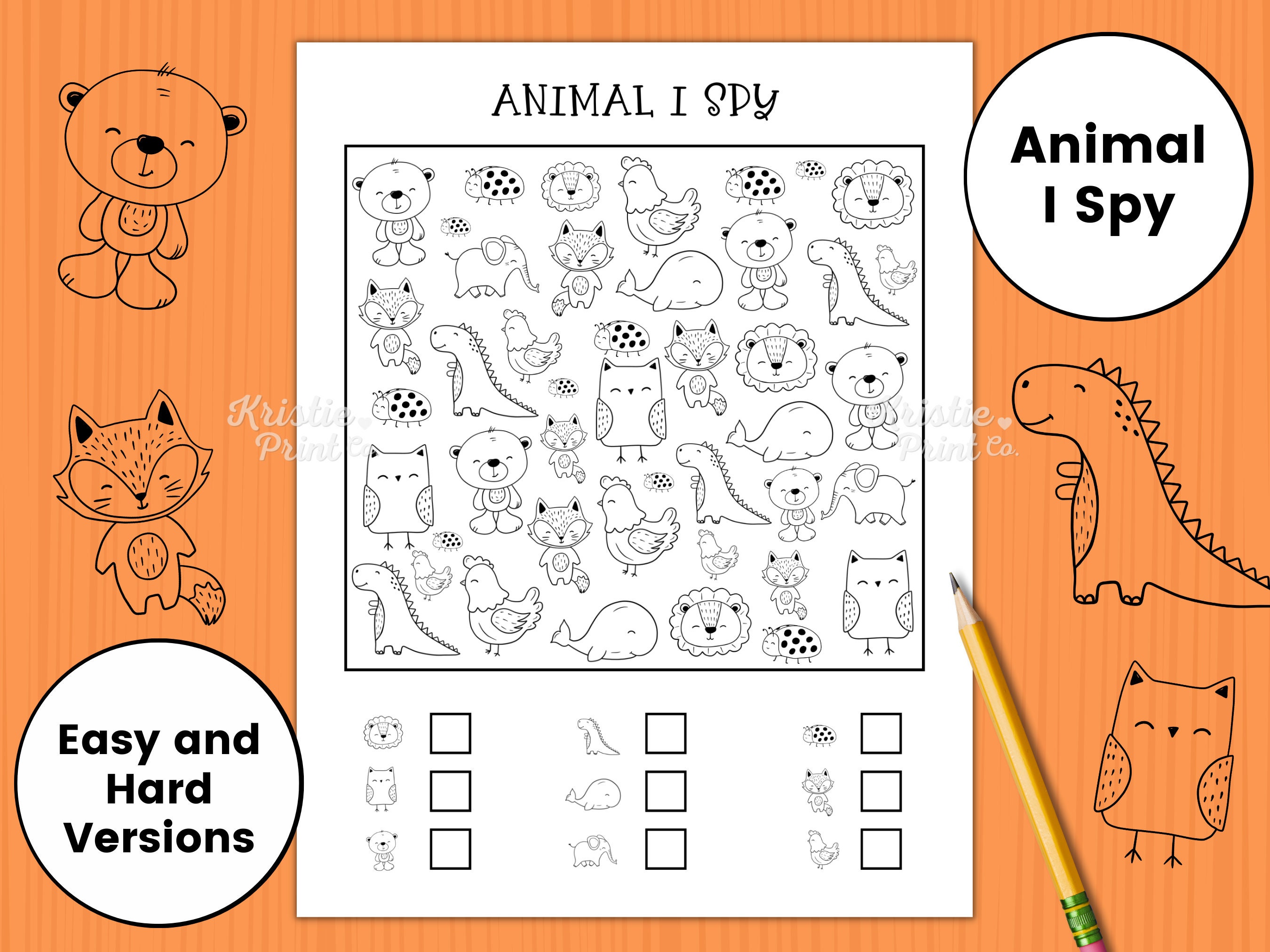 I Spy Animals, I Spy Worksheet, Printable Activity Sheet, I Spy ...