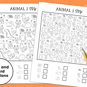 I Spy Animals, I Spy Worksheet, Printable Activity Sheet, I Spy ...