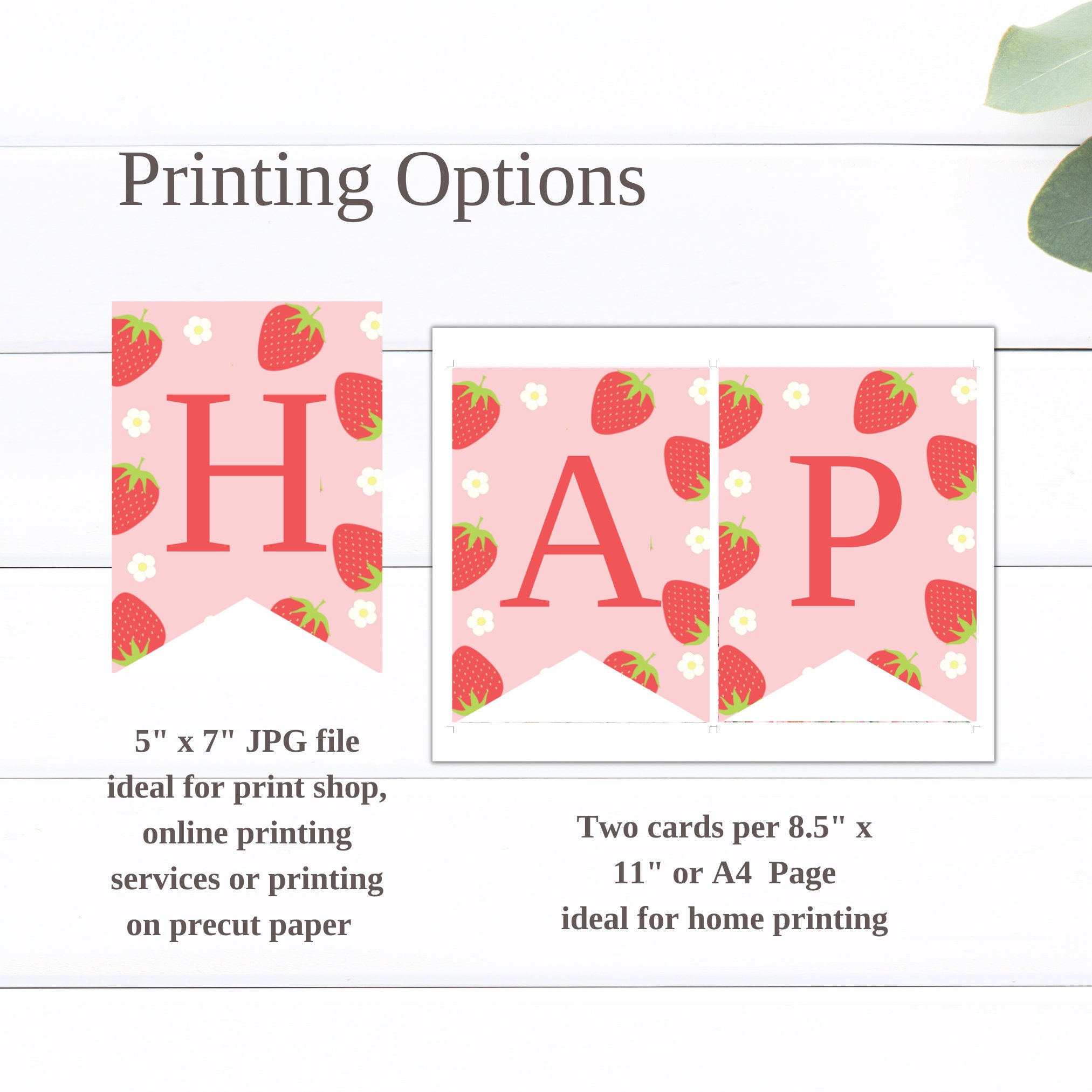 Happy Birthday Banner Strawberries Birthday Bunting Strawberry Birthday ...