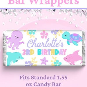 Under the Sea Birthday Favor Candy Bar Wrappers Ocean Birthday Party ...