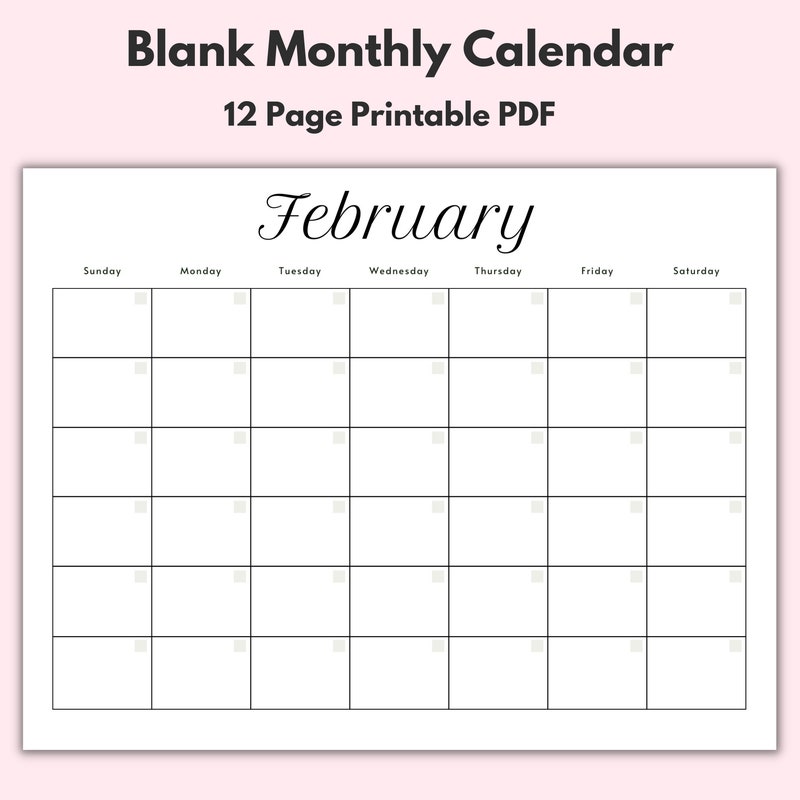 Free Blank 2025 Calendar Pages - Etsy