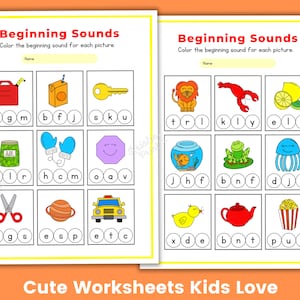 Beginning Sounds Worksheets, Phonics Worksheets, Kindergarten ...