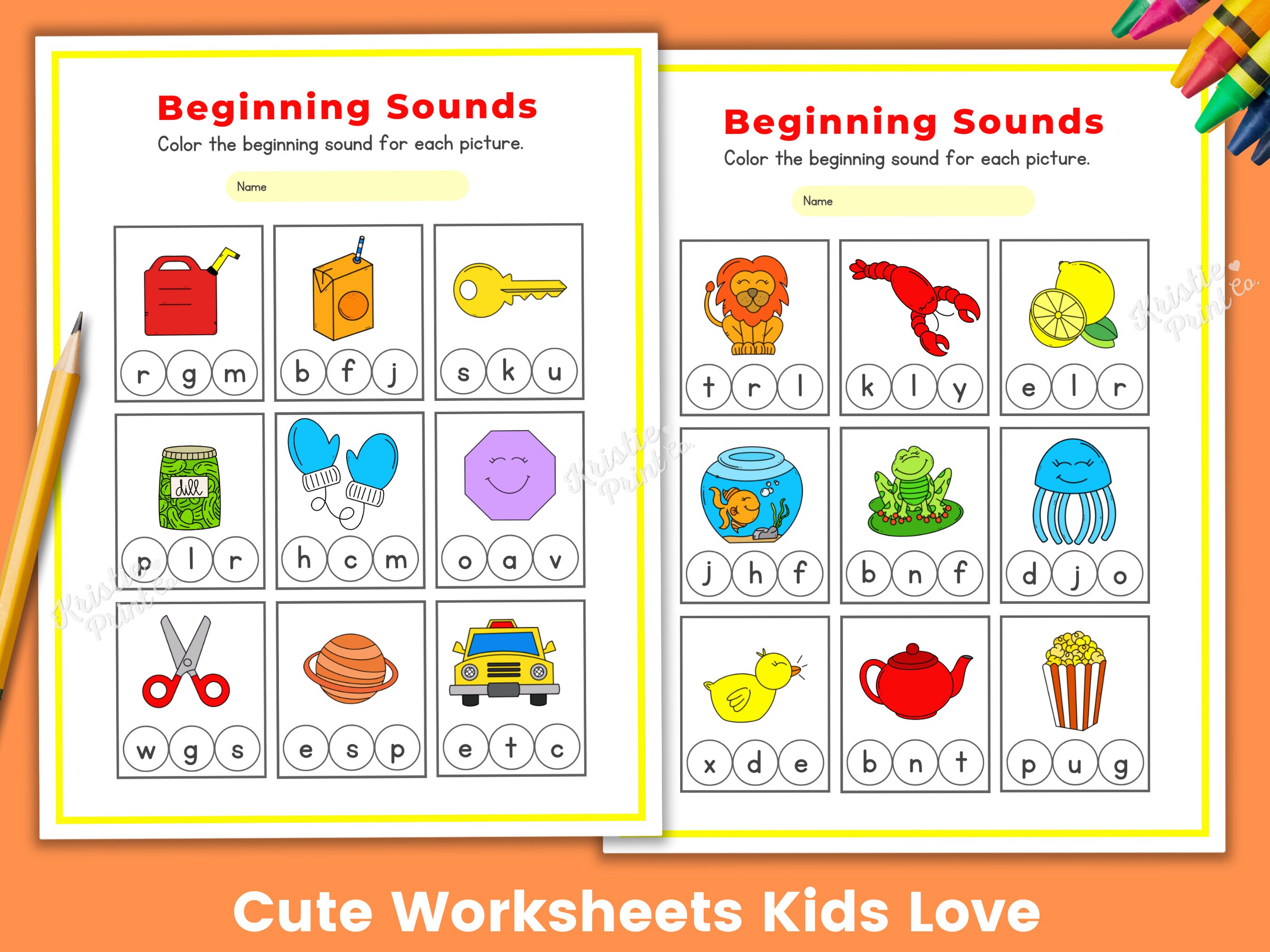 Beginning Sounds Worksheets, Phonics Worksheets, Kindergarten ...