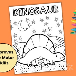 Dinosaur Coloring Pages for Kids, Dinosaur Birthday Favors, Kids Party ...