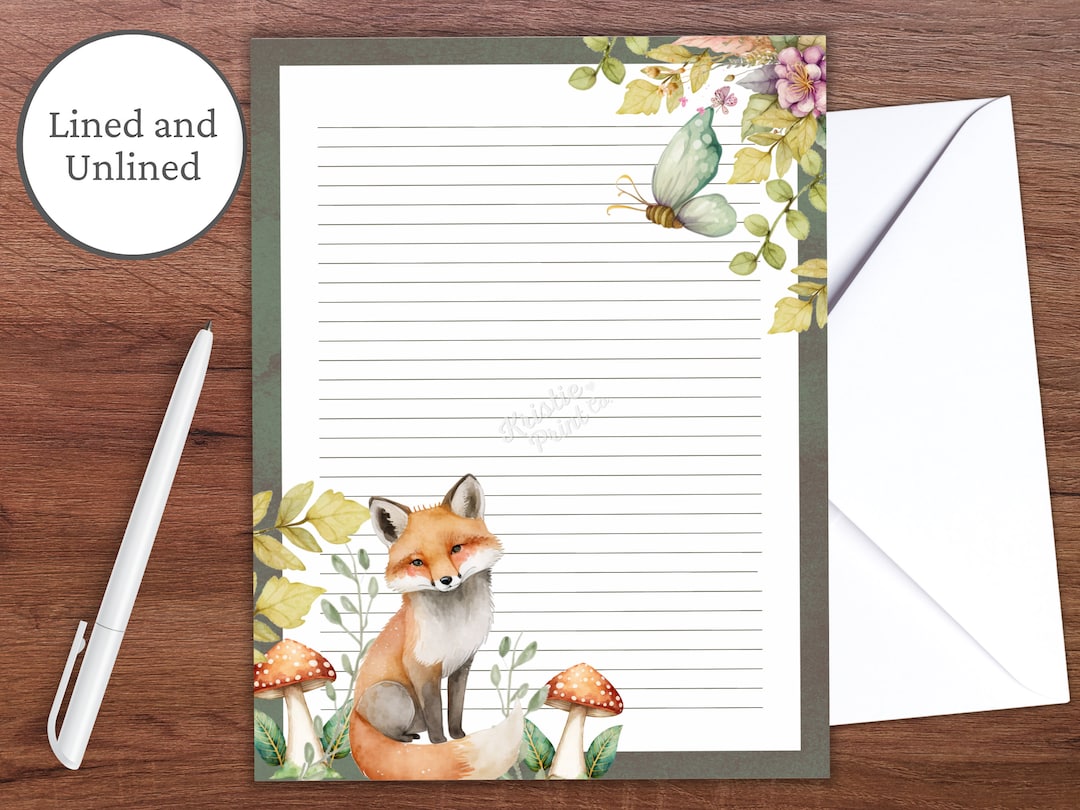 Fox Stationery, Woodland Stationery, Stationery Paper Design ...