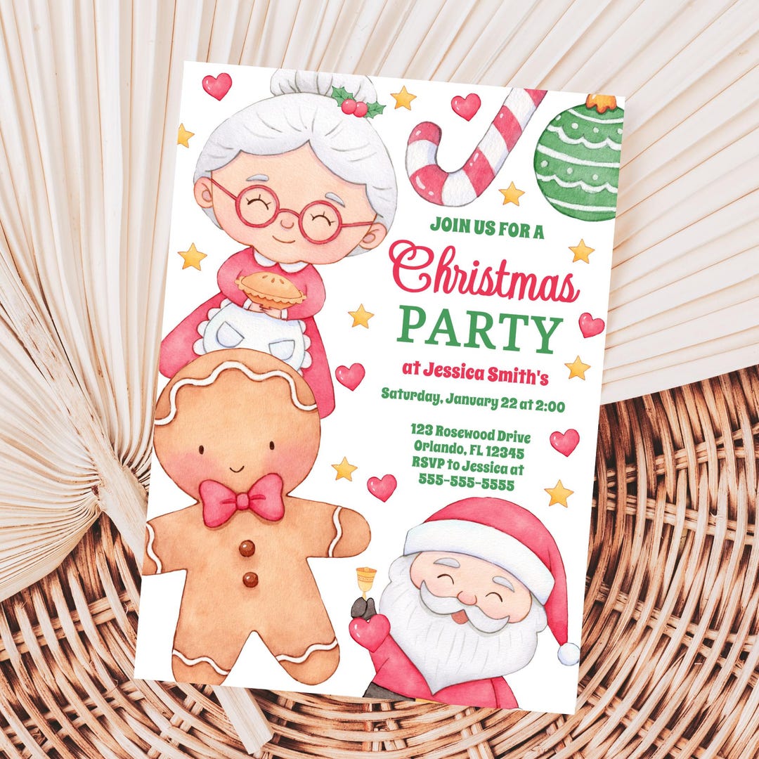 Editable Christmas Party Invitation Kids Christmas Party Invite ...