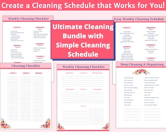 Printable Cleaning Schedule, Daily, Weekly, Monthly, Cleaning Planner ...