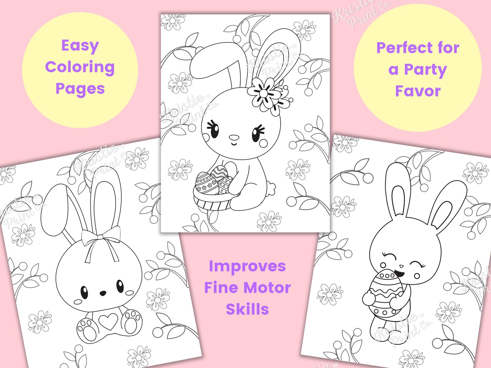 Cute Easter Coloring Pages Easter Kids Activity Party Favor - Etsy
