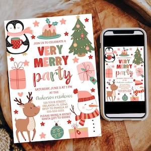 Editable Christmas Party Invitation for Kids Holiday Invitation ...