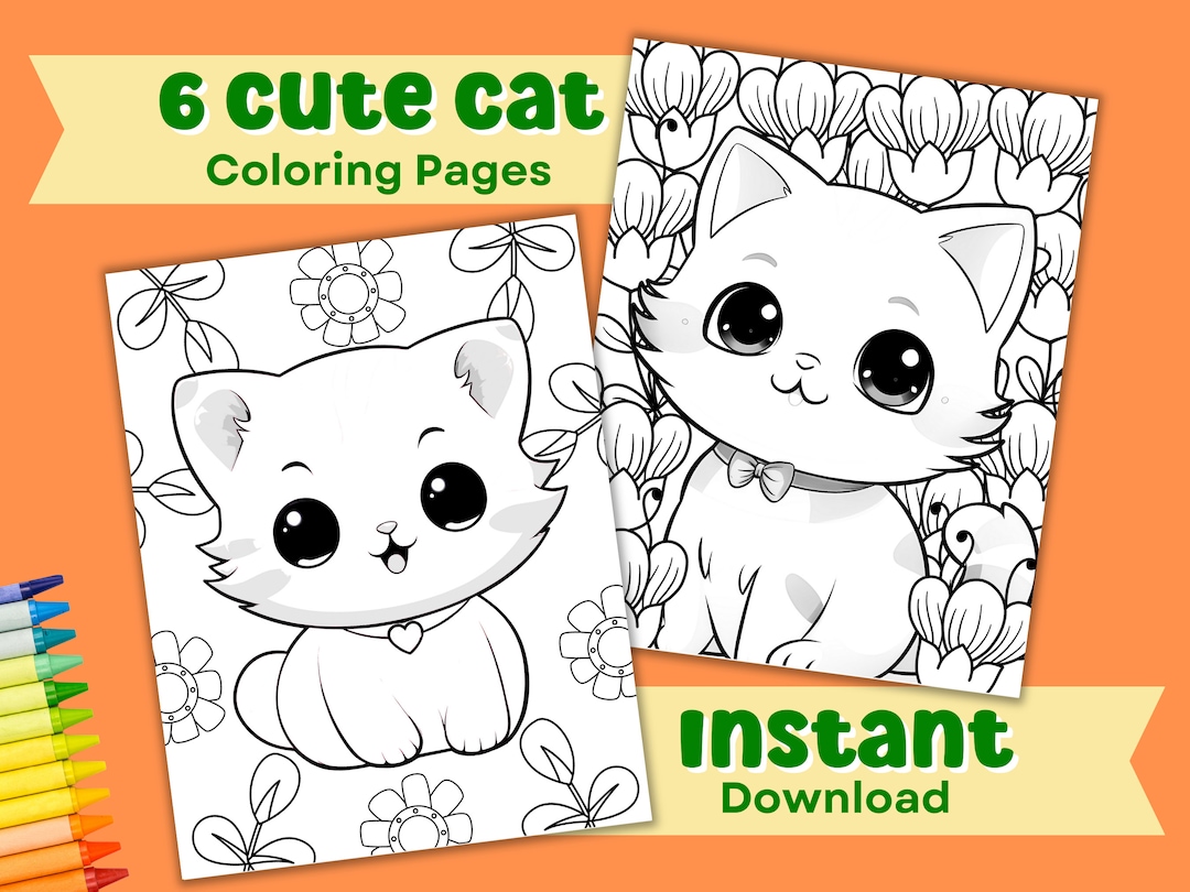 Cute Cat Coloring Sheets for Kids Cute Coloring Pages Cats Coloring ...