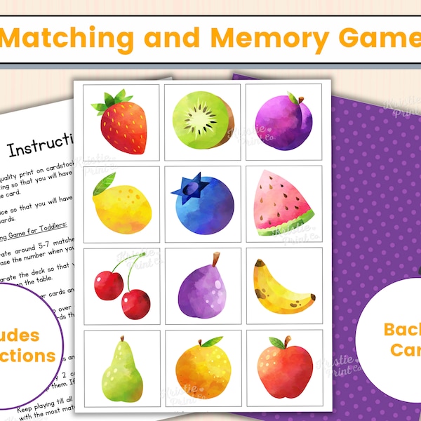 Memory Game Cards - Etsy