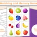 Fruit Matching Game Printable, Matching Card Game, Memory Game ...