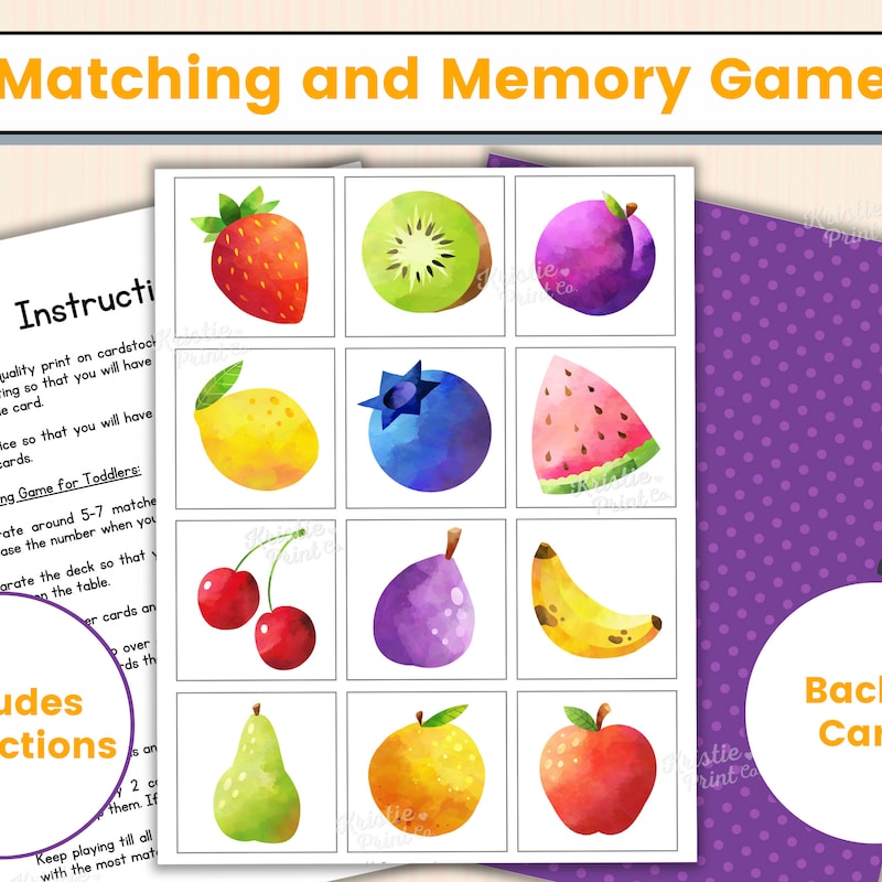 Printable Matching Games - Etsy