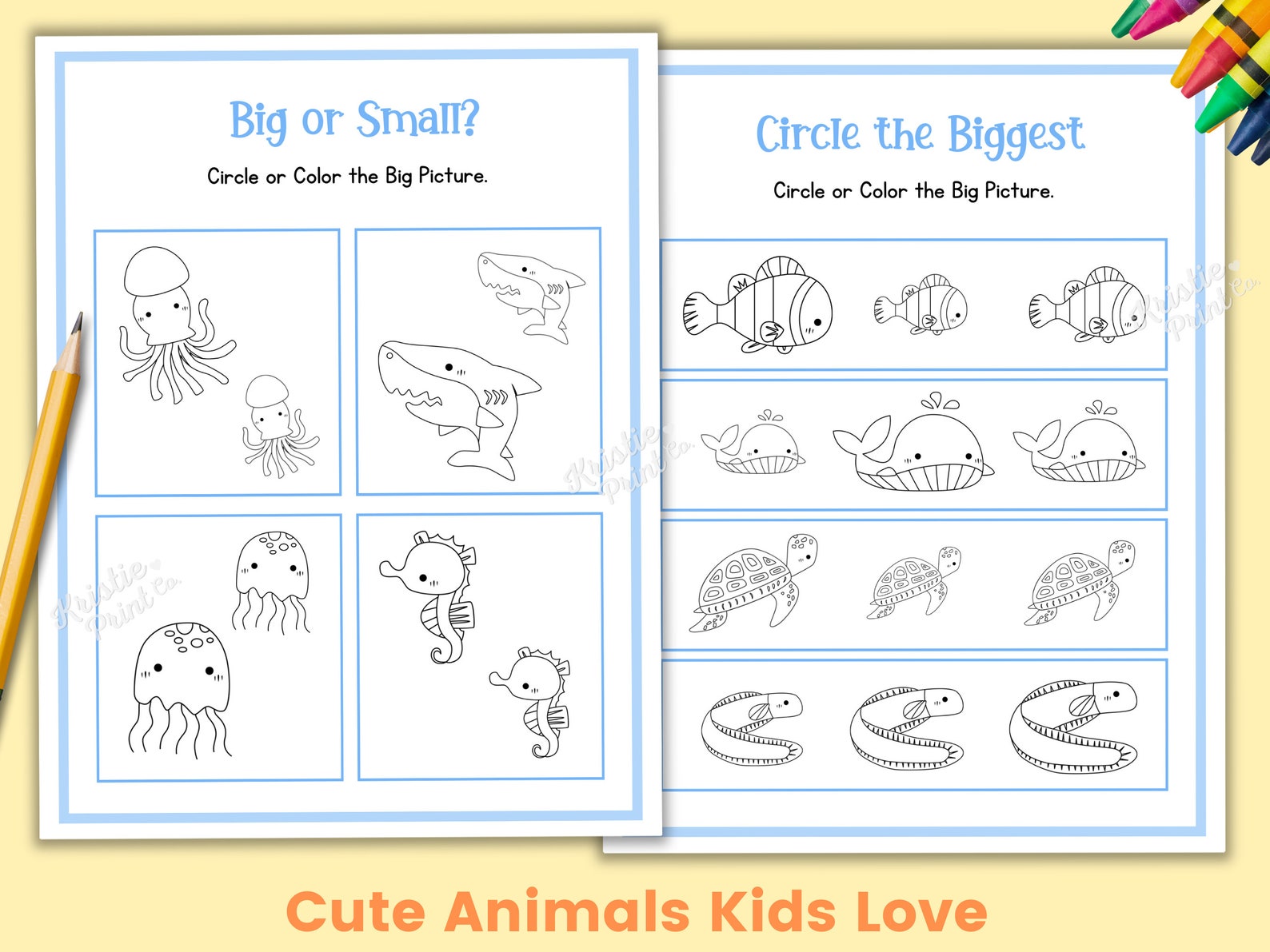 Big Small Worksheets, Preschool Worksheets for Kids, Kindergarten ...