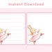 Ballet Printable Memo Pad, Bunny Memo Sheets, Cute Printable Notepad ...