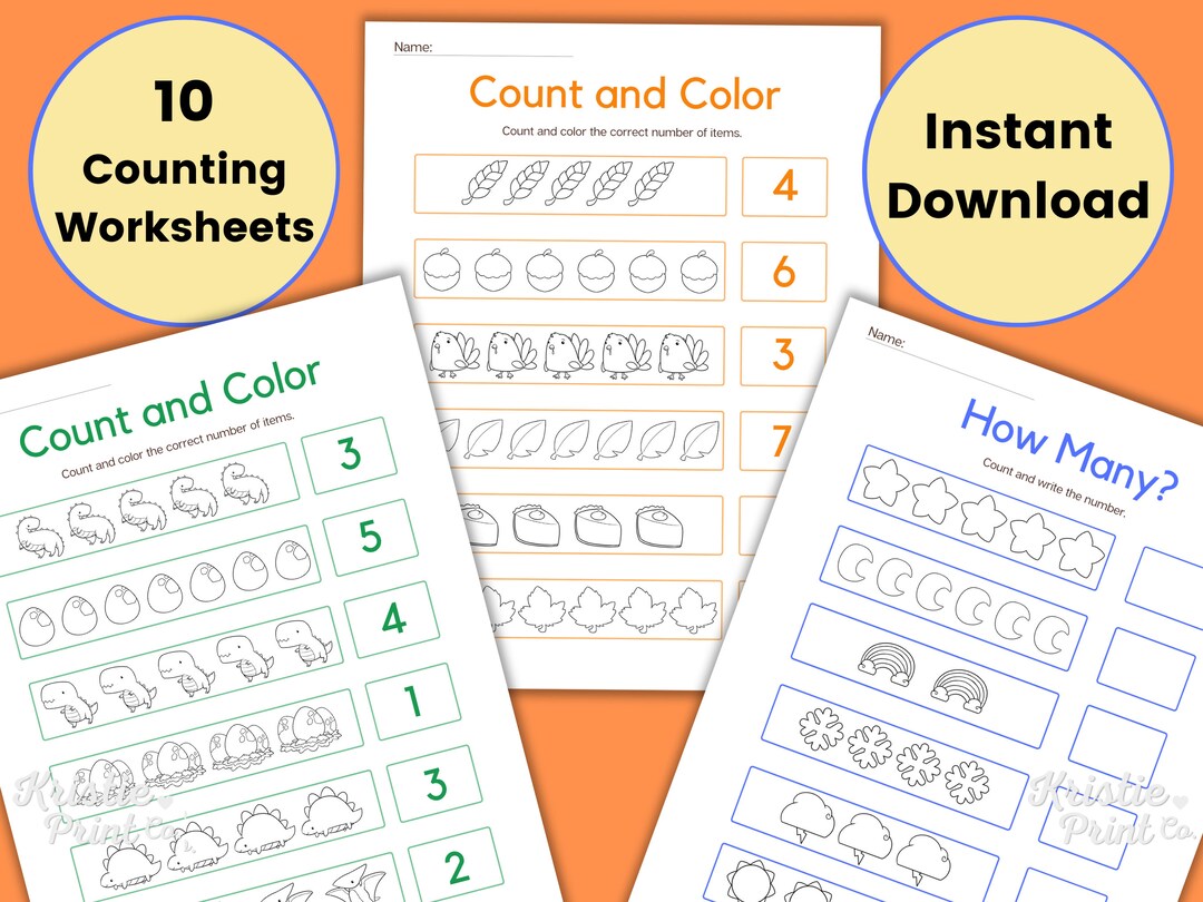 Counting Worksheets, Kindergarten Math Worksheets, Preschool Math ...