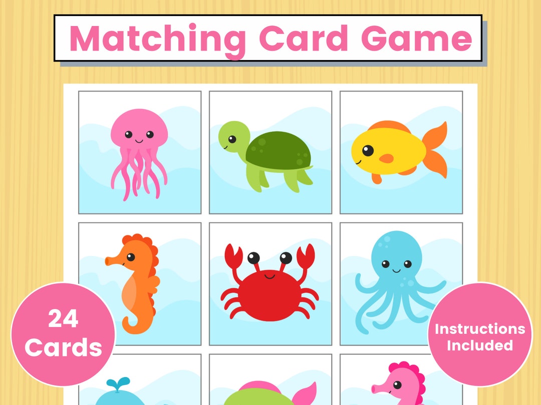 Matching Card Game, Memory Game, Educational Activities, Kids Activity ...