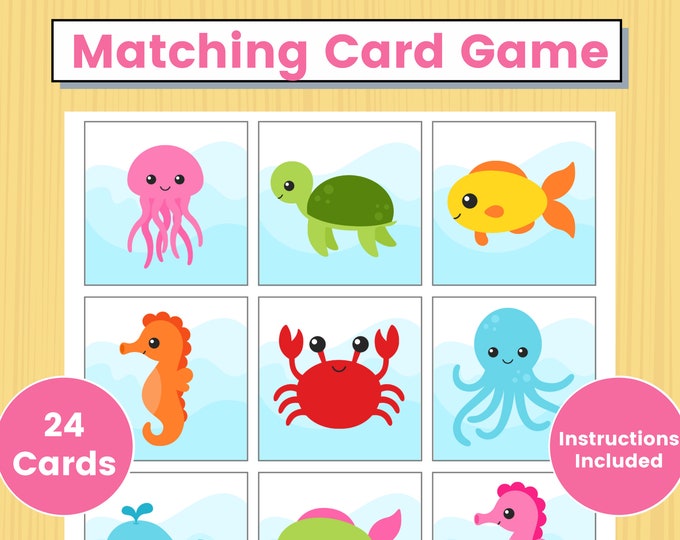 Matching Card Game, Memory Game, Educational Activities, Kids Activity ...
