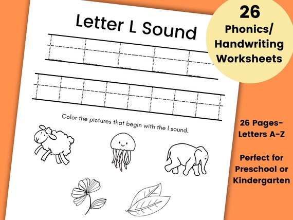 26 Phonics Worksheets Letter Sounds Worksheet Kindergarten - Etsy
