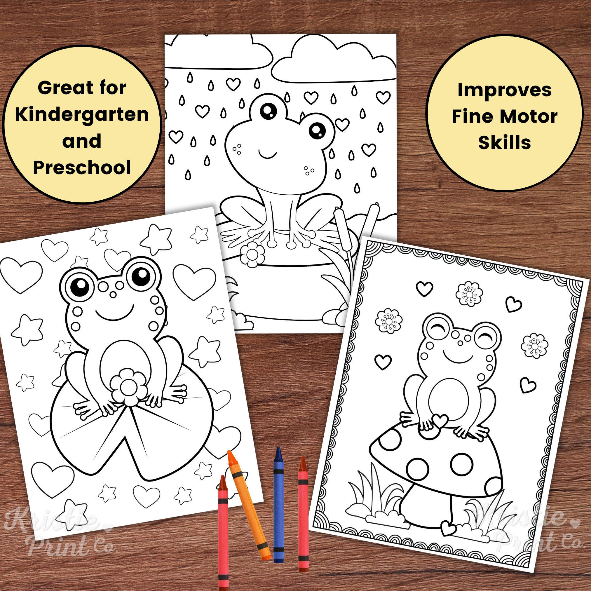 Cute Frog Coloring Page Kawaii Frog Coloring Sheets Frogs Coloring Book ...