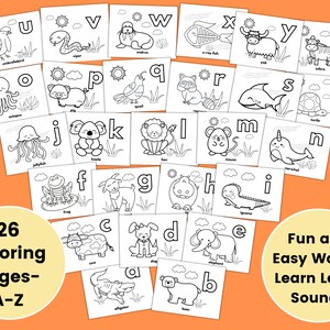 Cute Alphabet Coloring Pages, ABC Poster, ABC Coloring, Printable ...