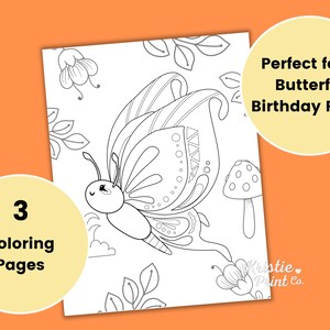 Butterfly Coloring Pages for Kids, Kids Party Games, Butterfly Birthday ...
