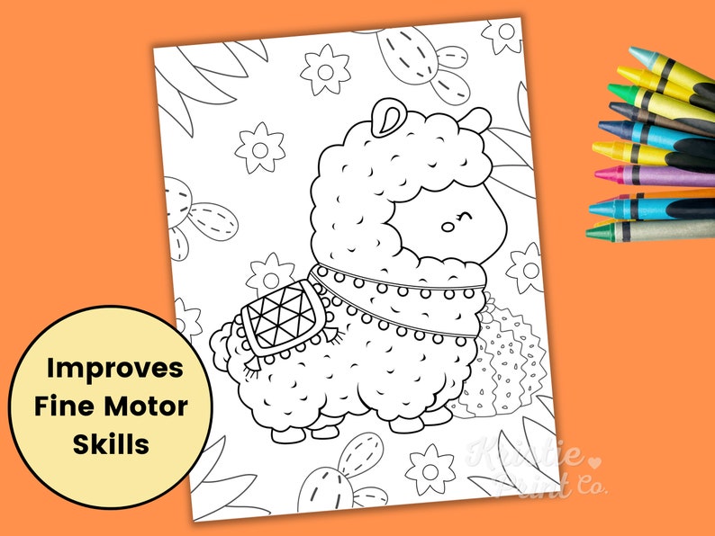 Llama Coloring Pages for Kids, Kids Party Games, Llama Birthday Party ...