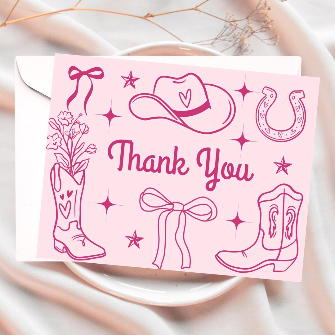 First Rodeo Thank You Card Girl First Rodeo Thank You Card Western ...