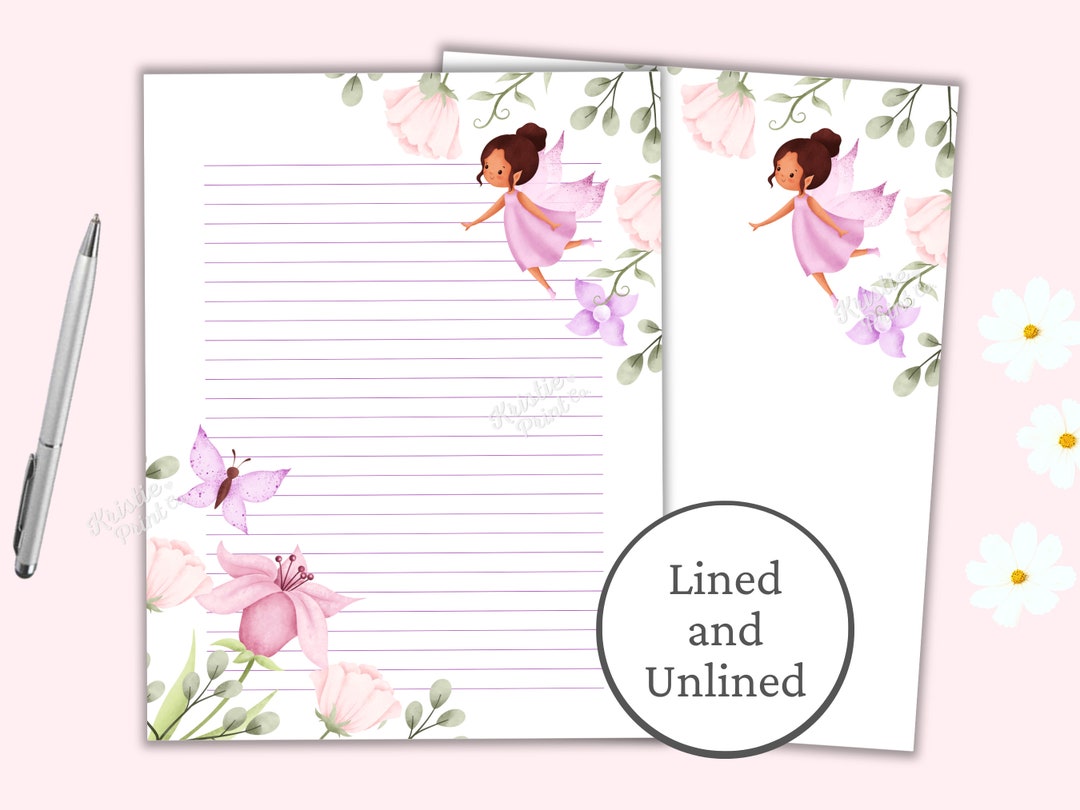Fairy Stationery, Fairytale Writing Paper, Fantasy Stationery, Floral ...