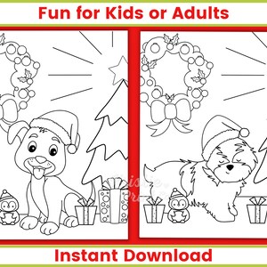 Christmas Dog Coloring Pages, Christmas Coloring Sheets Printable ...
