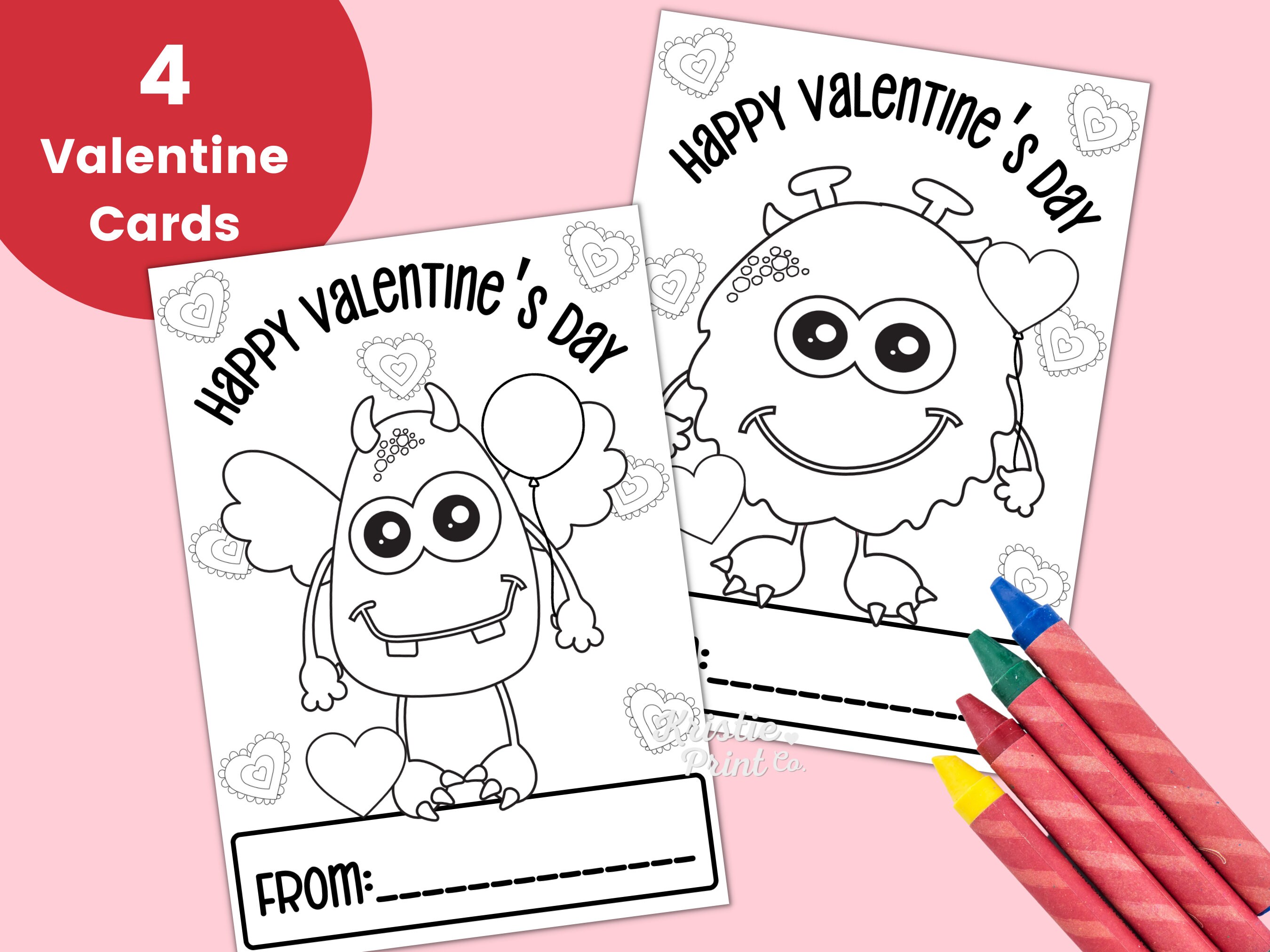 Valentine Classroom Cards, Valentine Cards for Kids, Printable ...