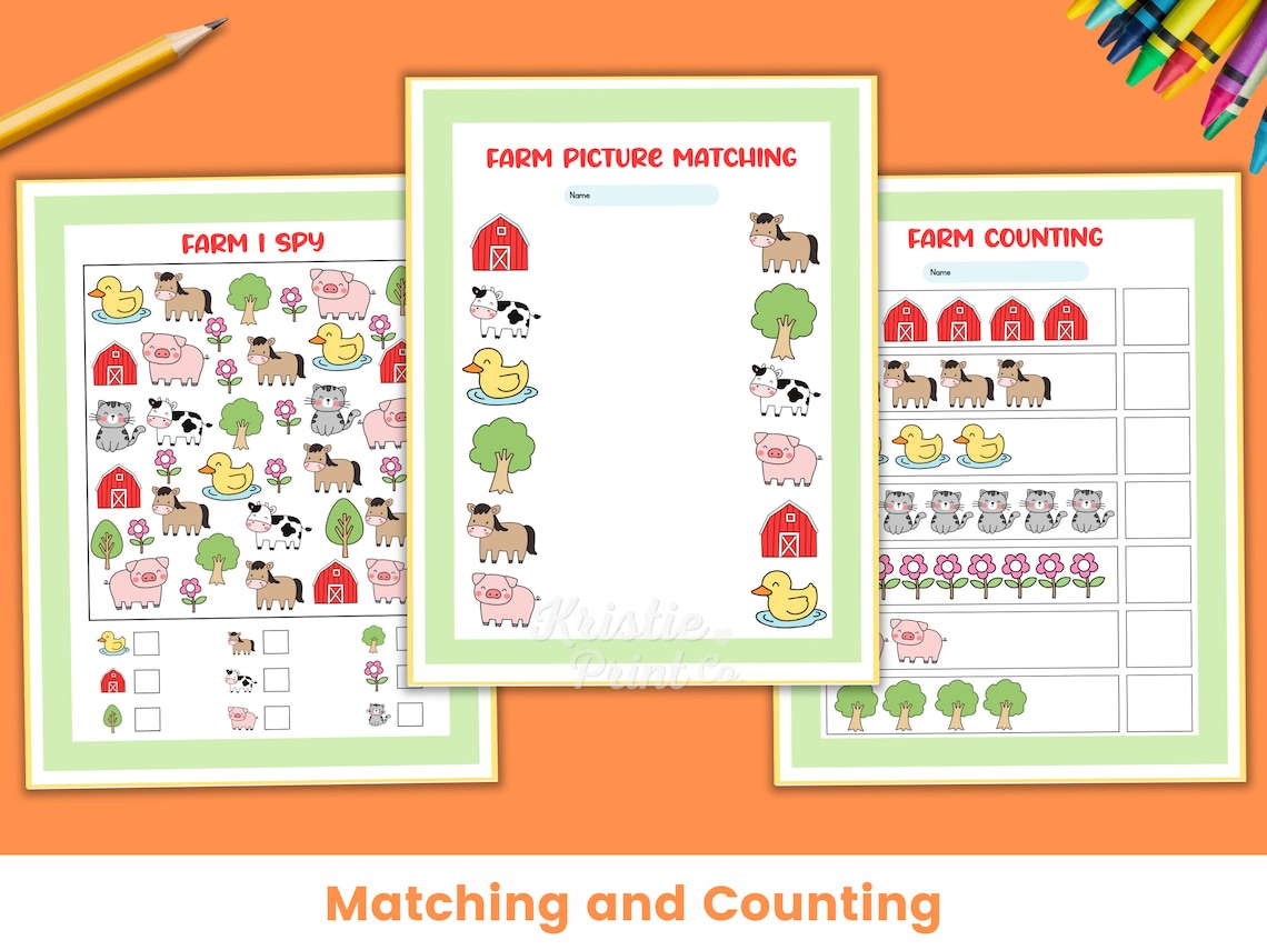 Farm Worksheets for Kids, Farm Theme Preschool, Kindergarten, Preschool ...
