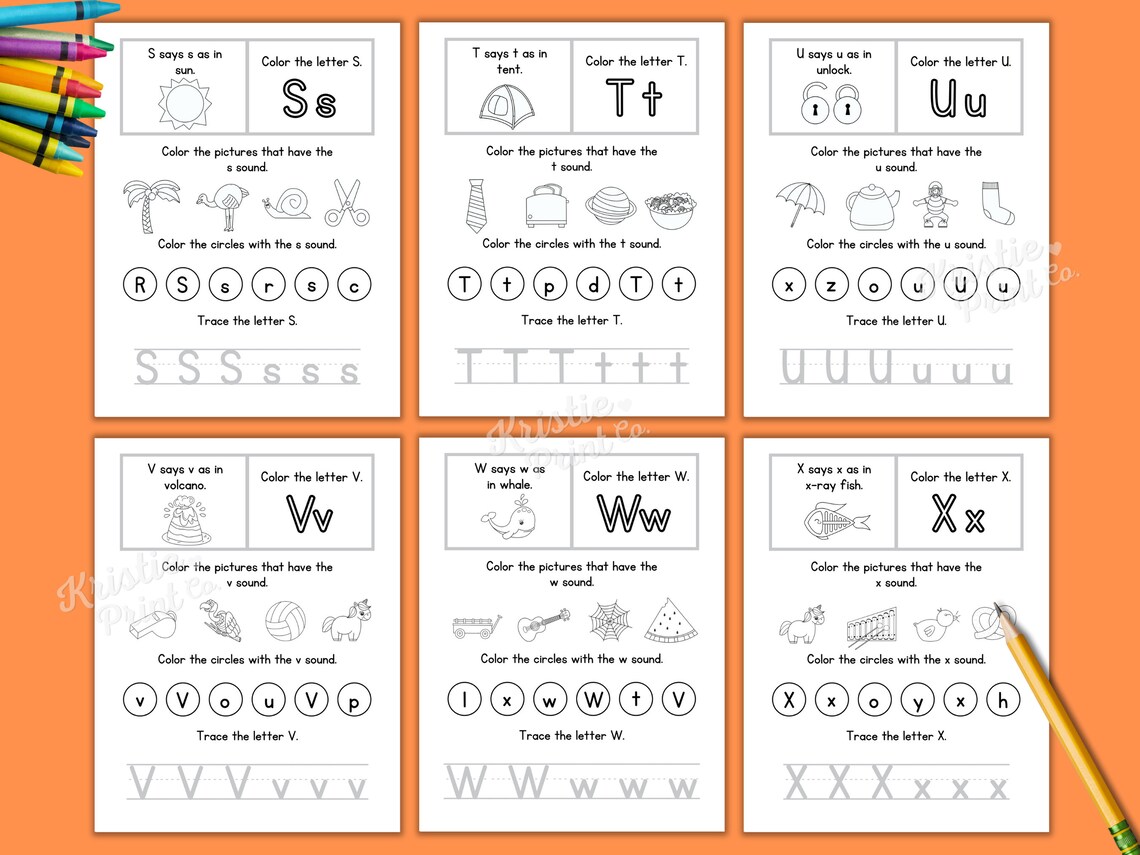 Preschool and Kindergarten Alphabet Worksheets, Uppercase and Lowercase ...