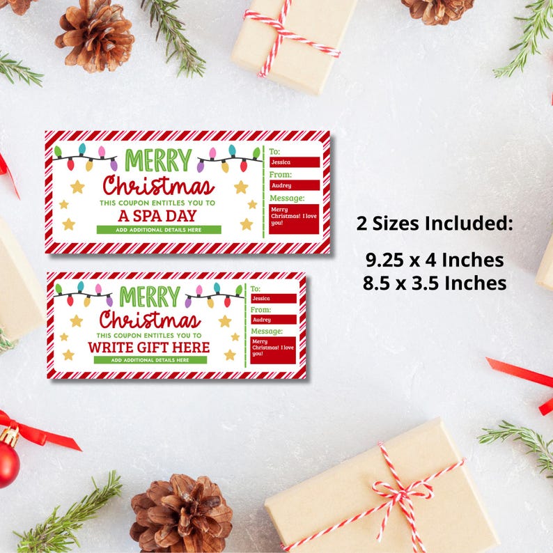 Christmas Coupon Template Editable Coupons Christmas Printable Coupons ...