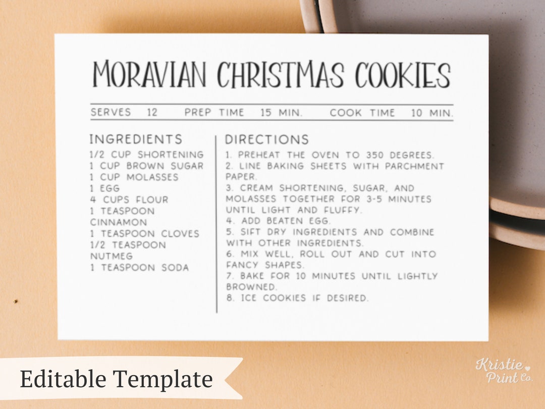 Recipe Card Custom, Recipe Template Printable, Farmhouse Recipe Card ...
