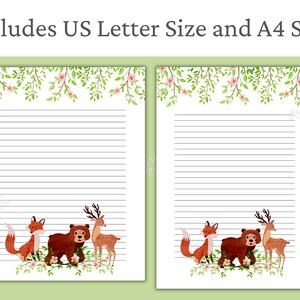 Woodland Writing Paper, Forest Animals Writing Paper Printable ...