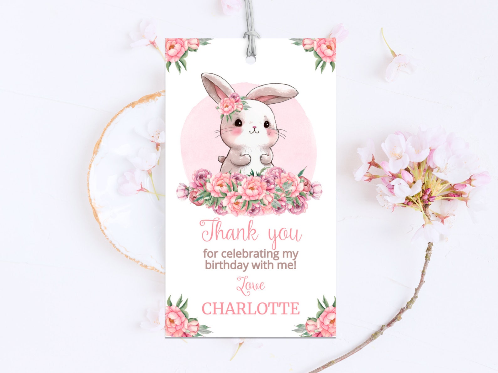 Bunny Birthday Favor Tags Some Bunny is One Decorations Rabbit Birthday ...