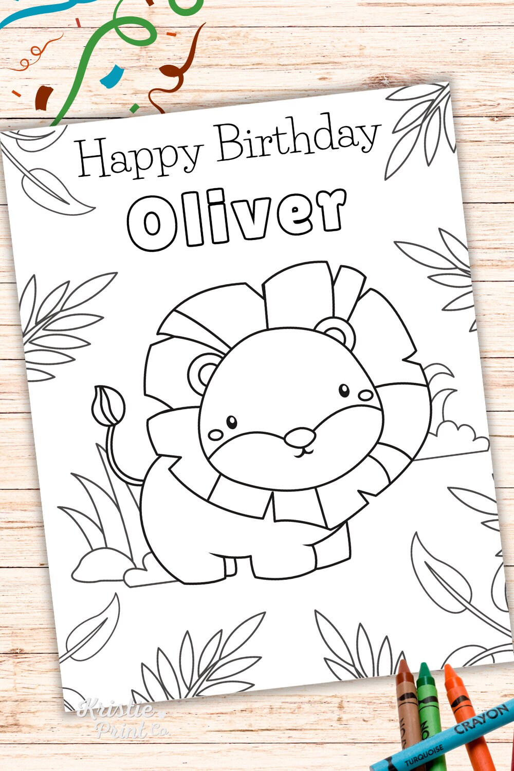 Lion Birthday Coloring Page Editable Happy Birthday Coloring Page With ...