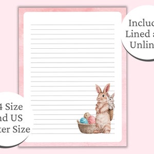 Easter Bunny Stationery, Cute Letter Writing Paper, Cottage Core ...