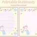 Little Girl Stationery, Lined Stationery for Kids, Primary Lines ...
