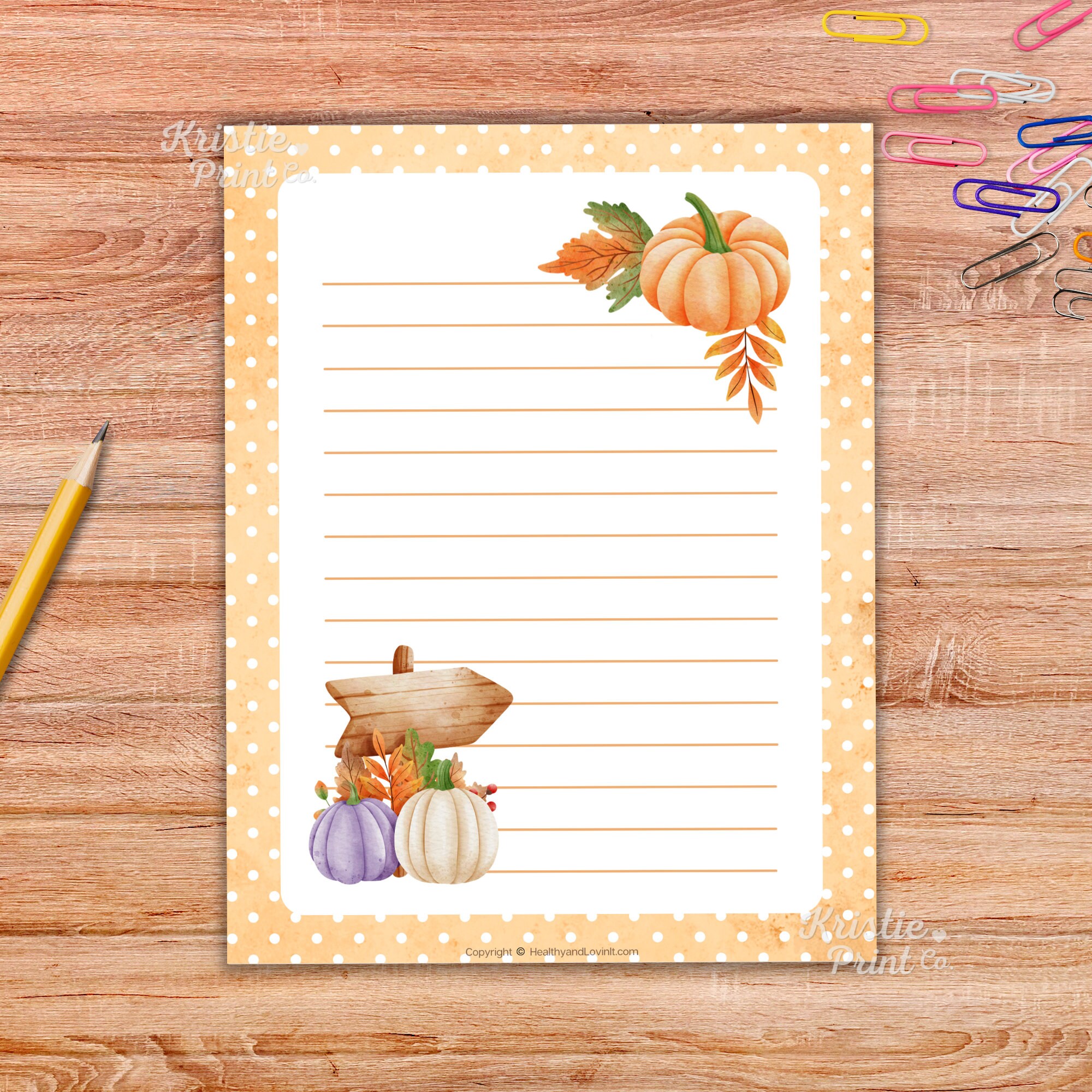 Fall Stationery Set Stationery for Kids Stationery - Etsy