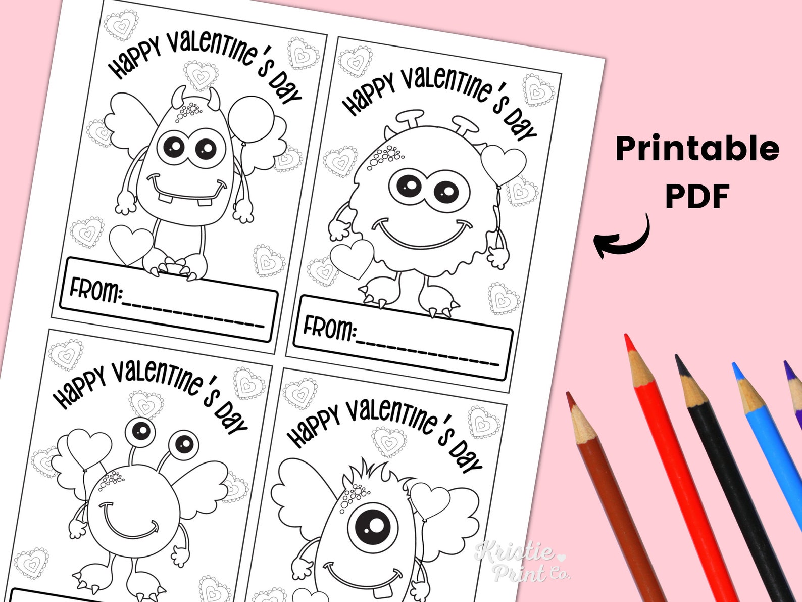 Valentine Classroom Cards, Valentine Cards for Kids, Printable ...